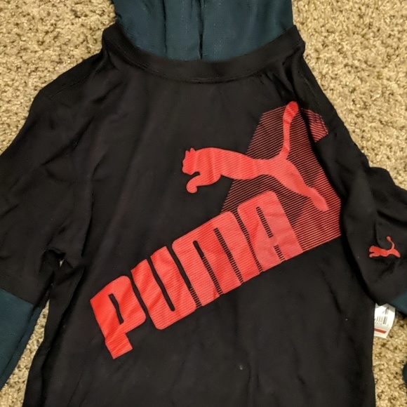 Puma | Shirts & Tops | Puma Boys Hooded Layered Look Graphic Tshirt ...